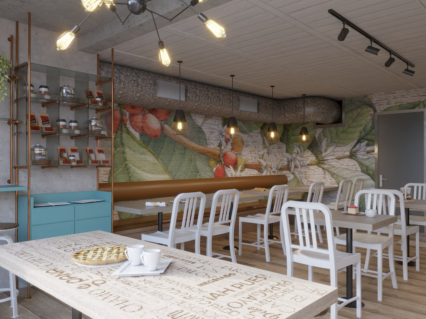 Cozy Modern Coffee Shop Model - TurboSquid 1916432