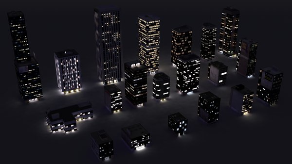 20 city buildings skyscrapers 3d 3ds