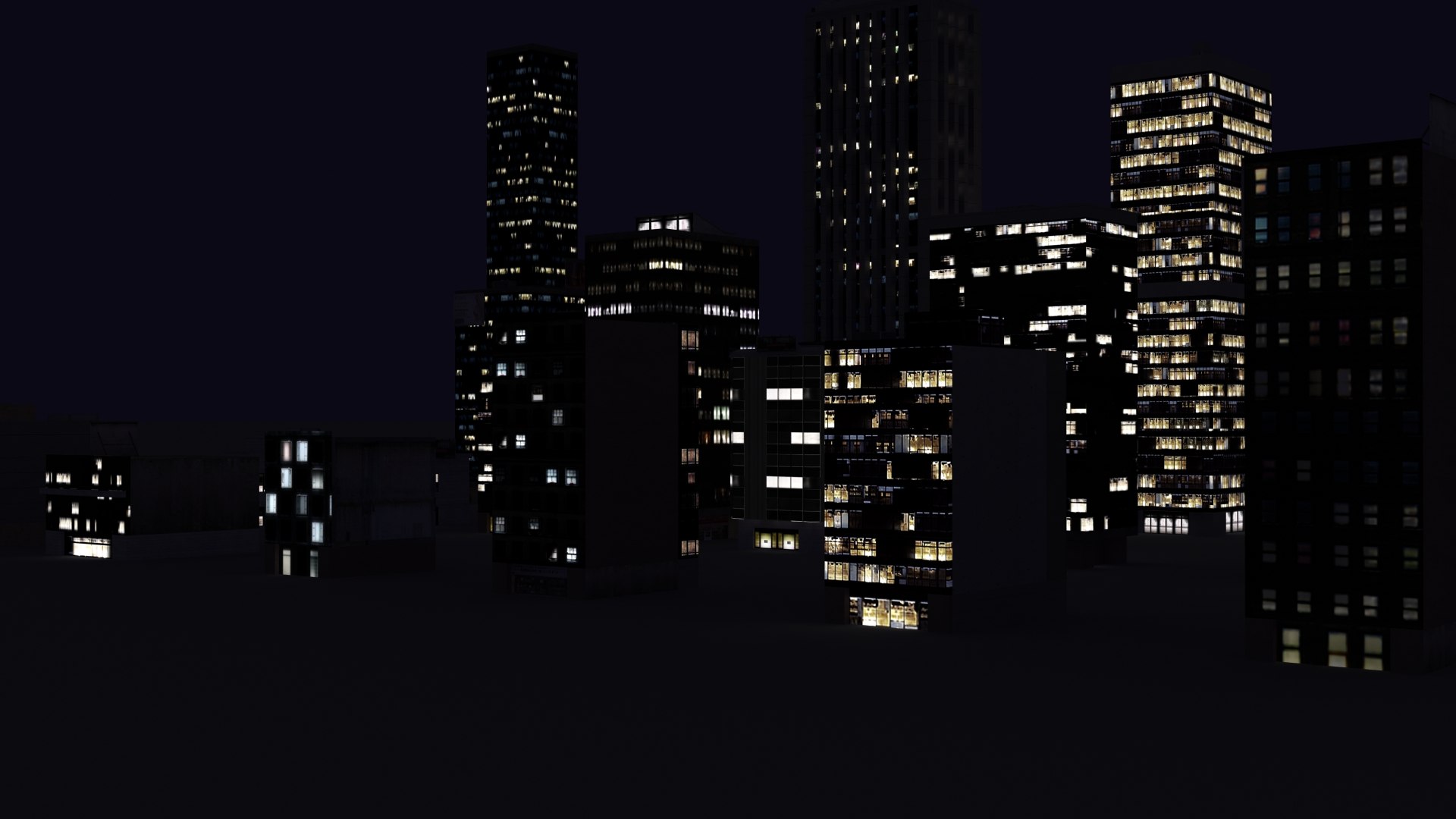 3D 20 RT Buildings Night Model - TurboSquid 1858618