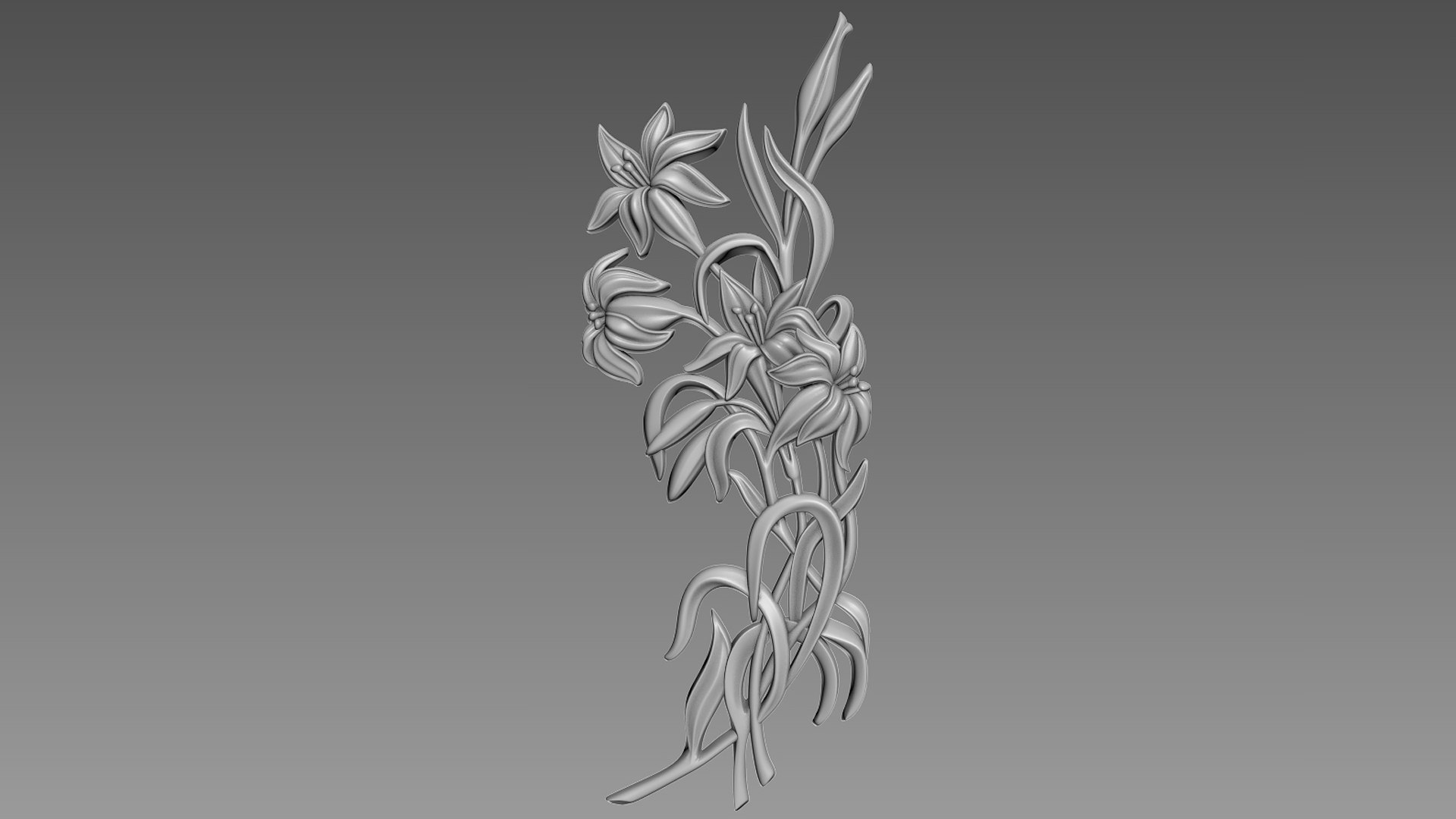 Lily Flowers Bas-relief 3D - TurboSquid 2105652