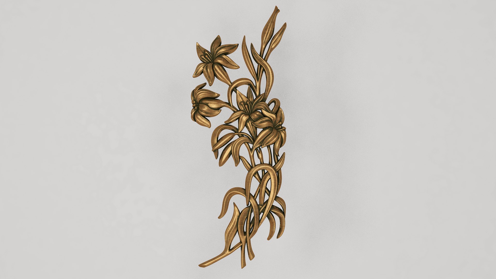 Lily Flowers Bas-relief 3D - TurboSquid 2105652