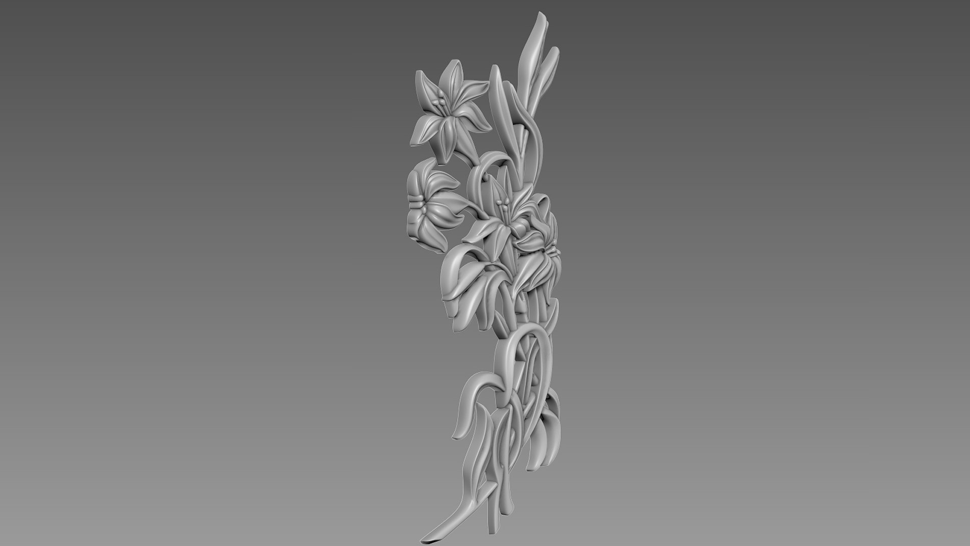 Lily Flowers Bas-relief 3D - TurboSquid 2105652