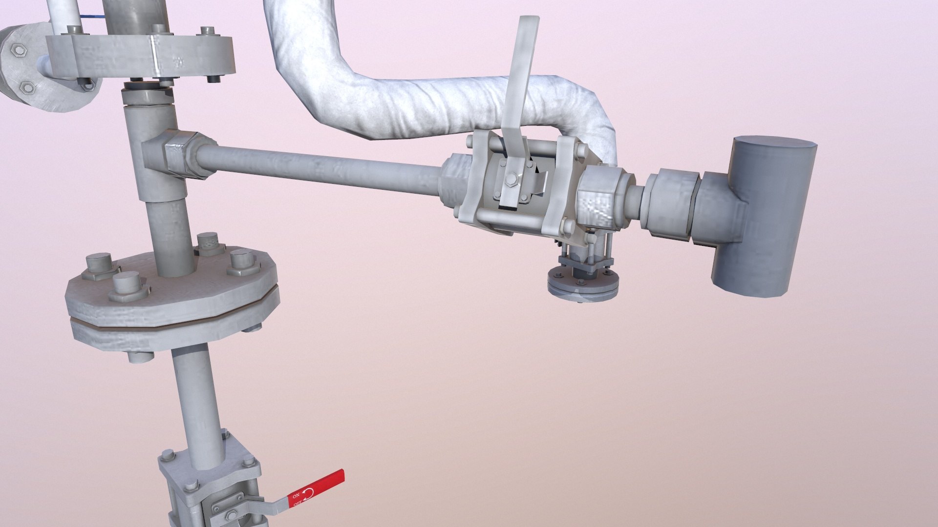 3D Model Pipe Bend And Valves - TurboSquid 2291981