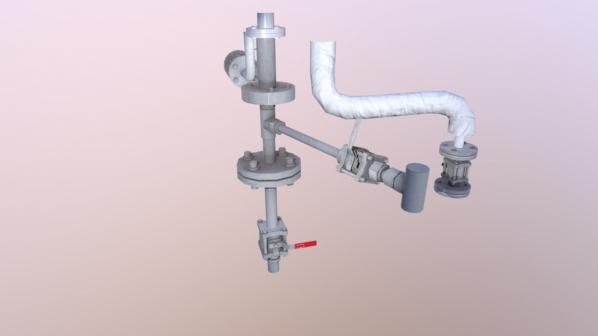 3D Model Pipe Bend And Valves - TurboSquid 2291981