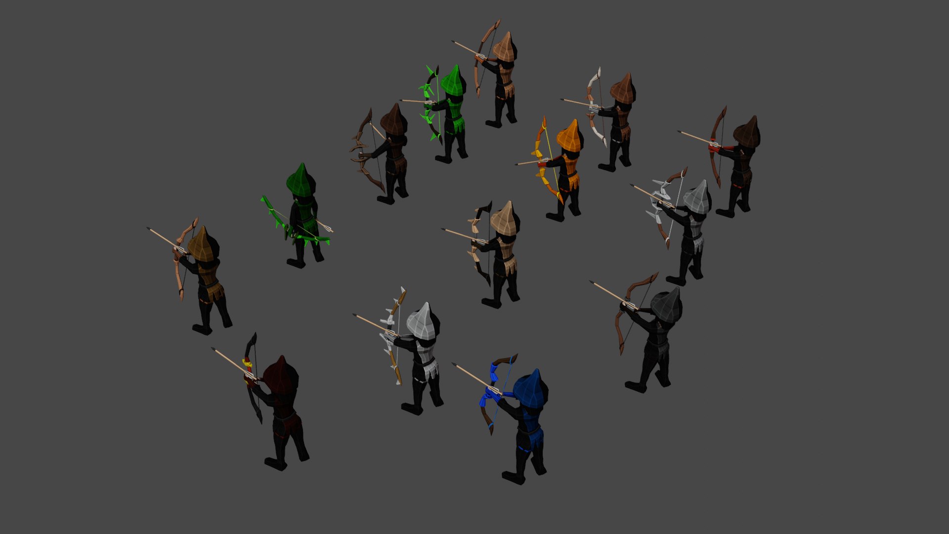 Low Poly Bows 3D Model - TurboSquid 2223519