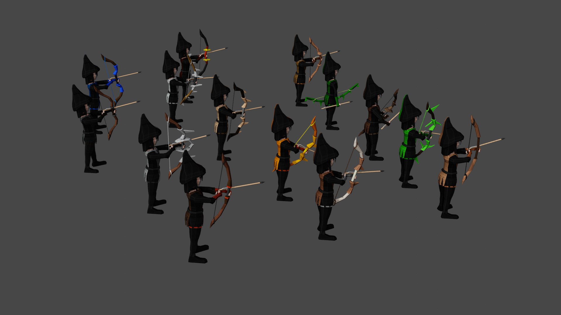 Low Poly Bows 3D Model - TurboSquid 2223519