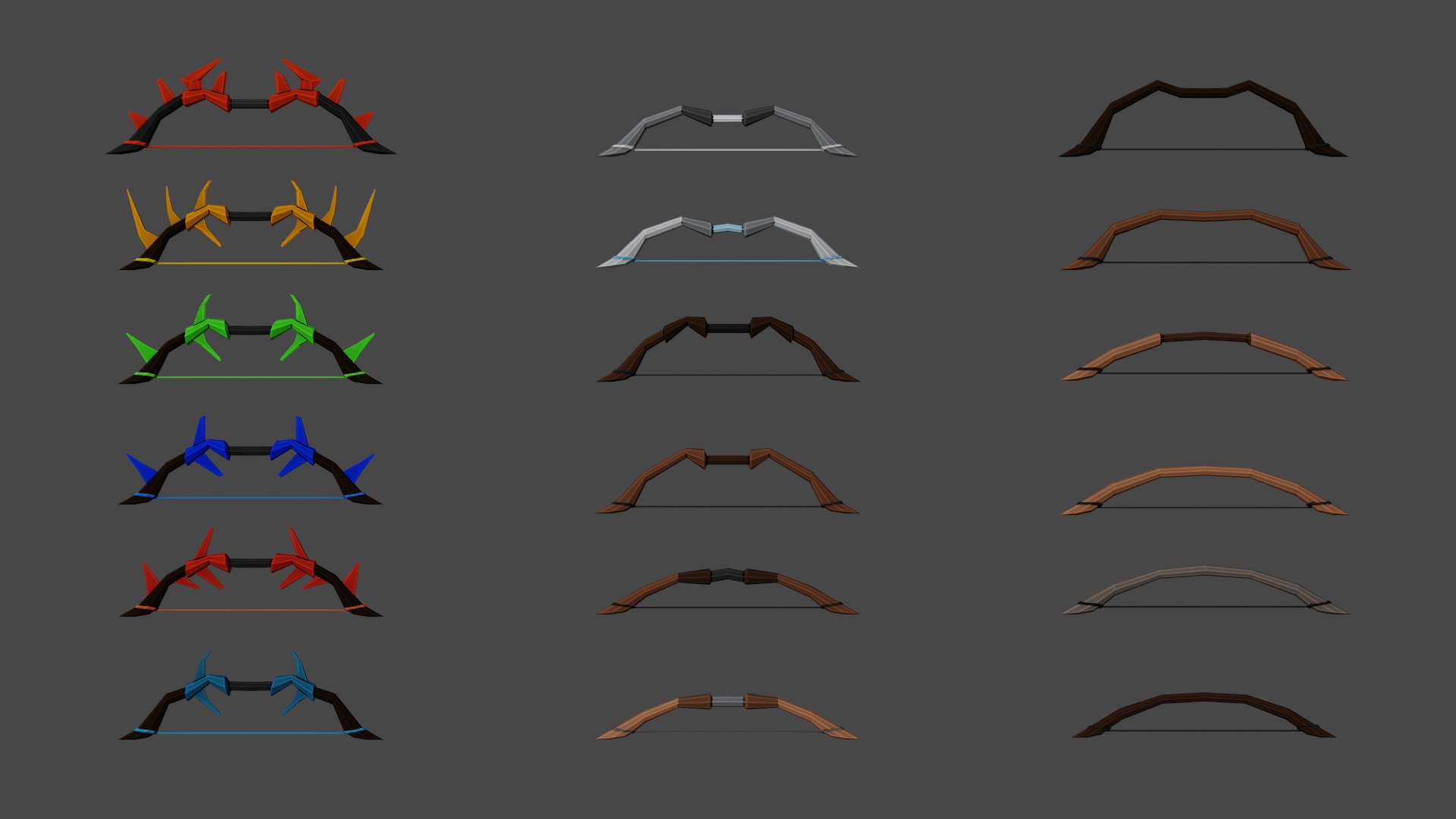 Low Poly Bows 3D Model - TurboSquid 2223519