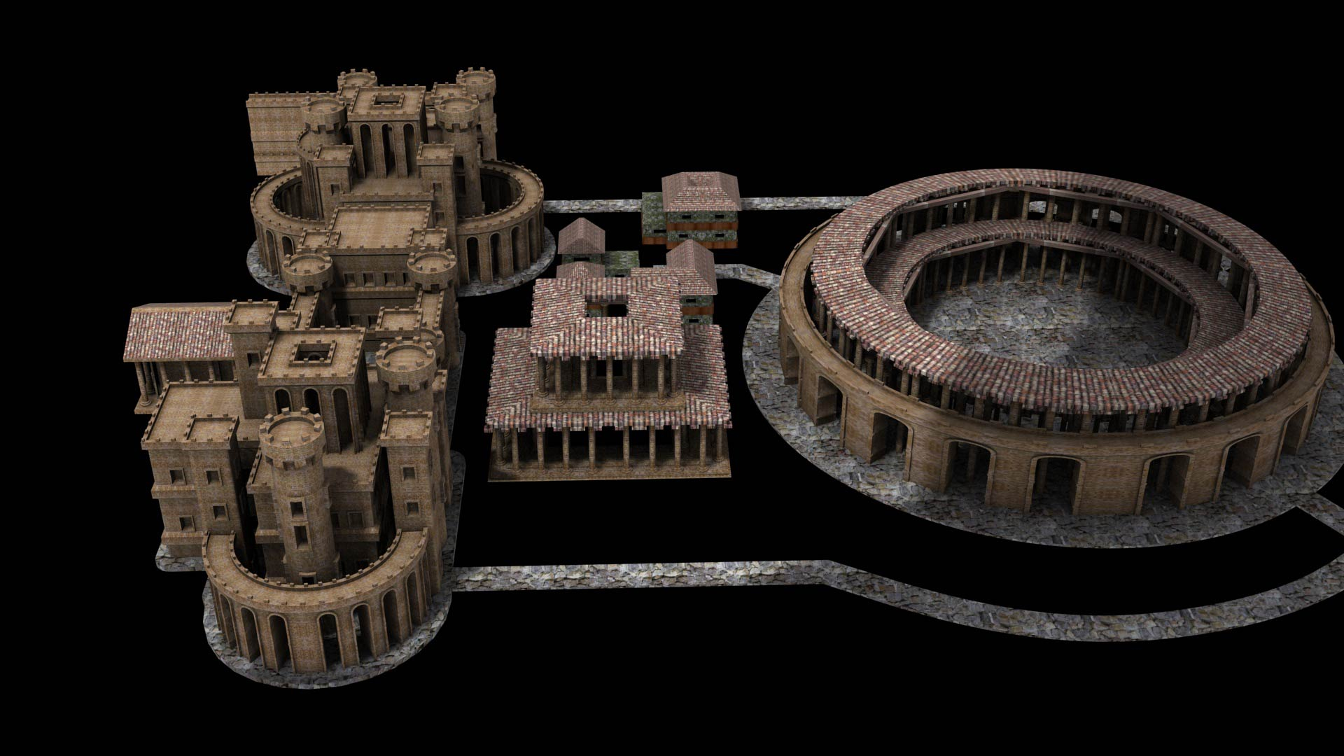 castle modules 3d max
