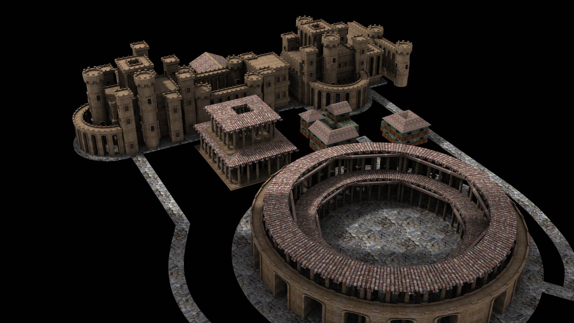 castle modules 3d max