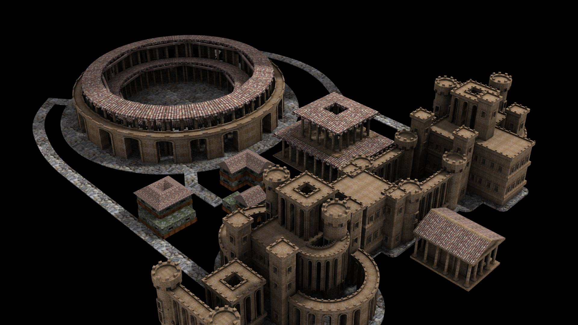 castle modules 3d max