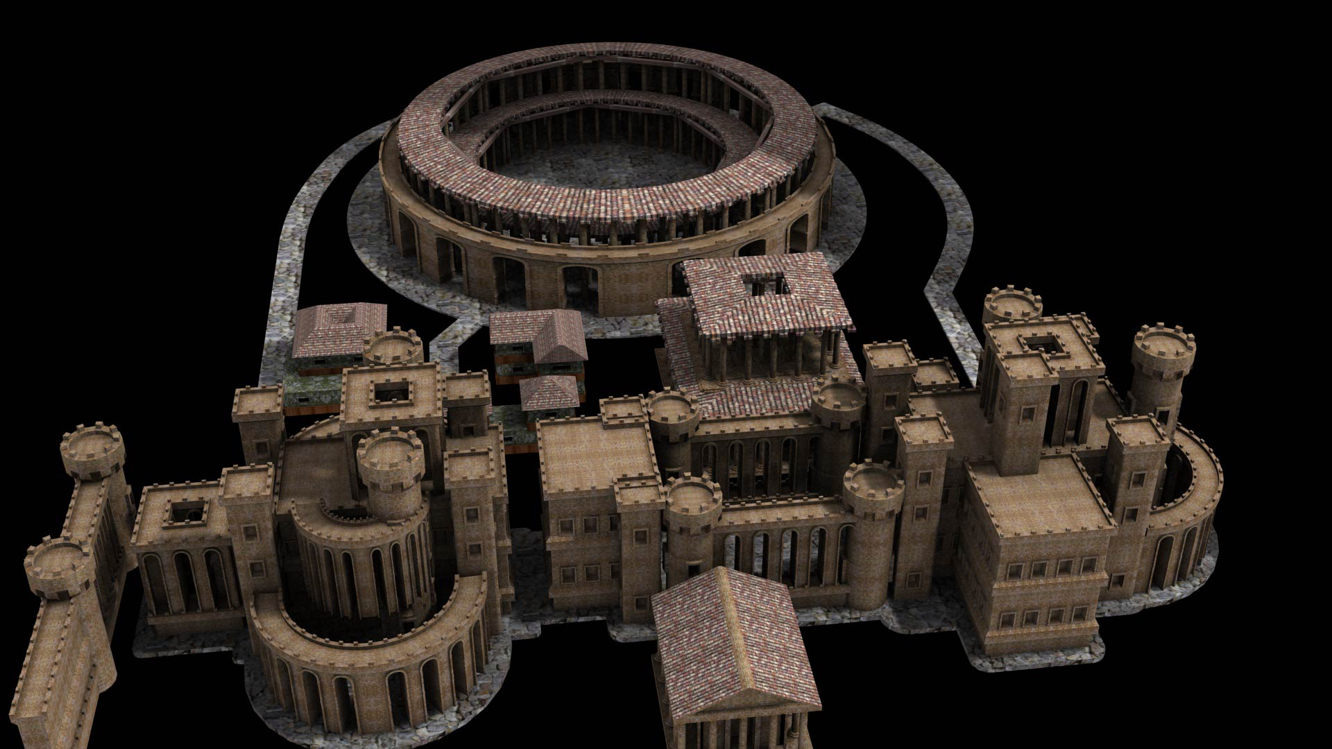 castle modules 3d max