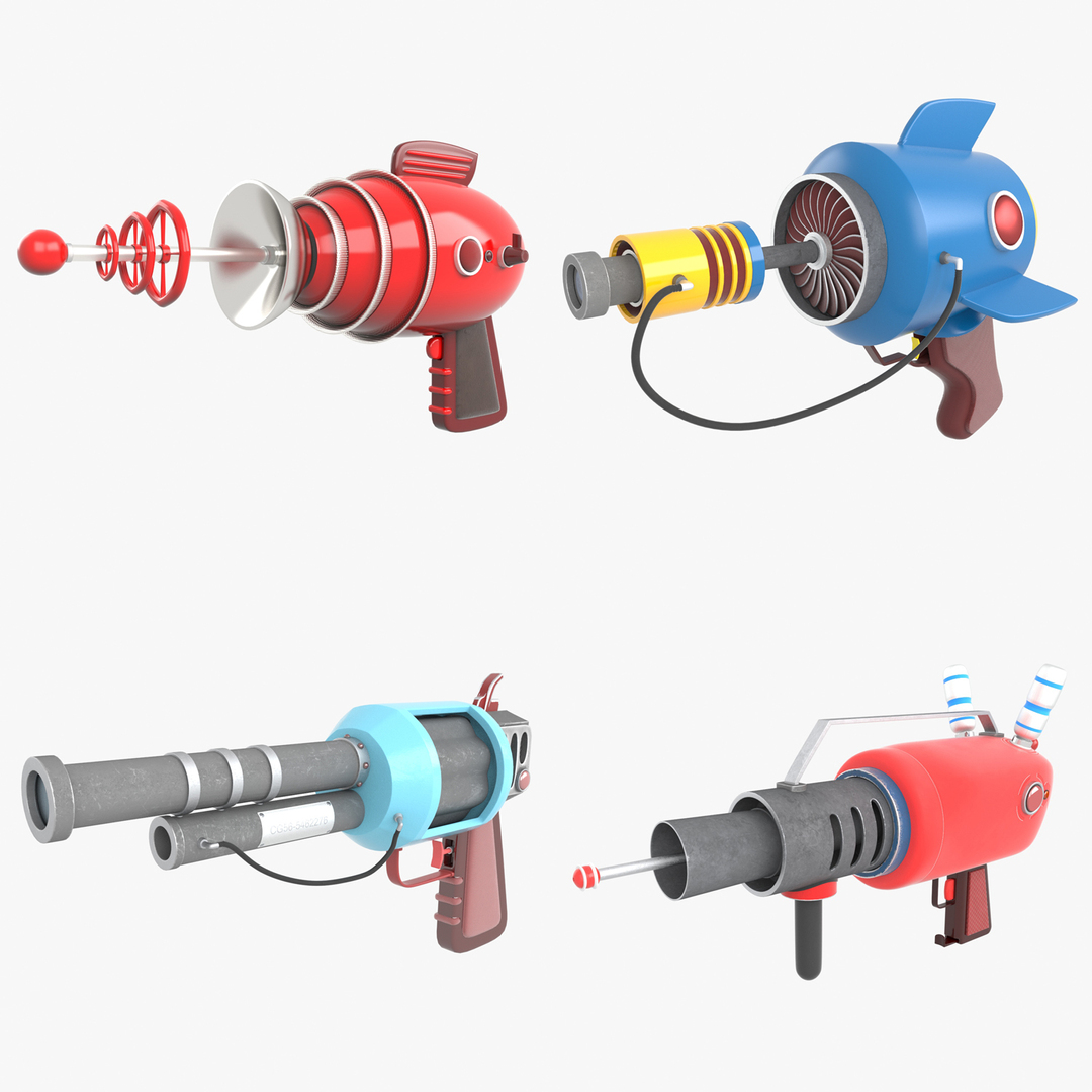 Cartoon gun pack model - TurboSquid 1641231