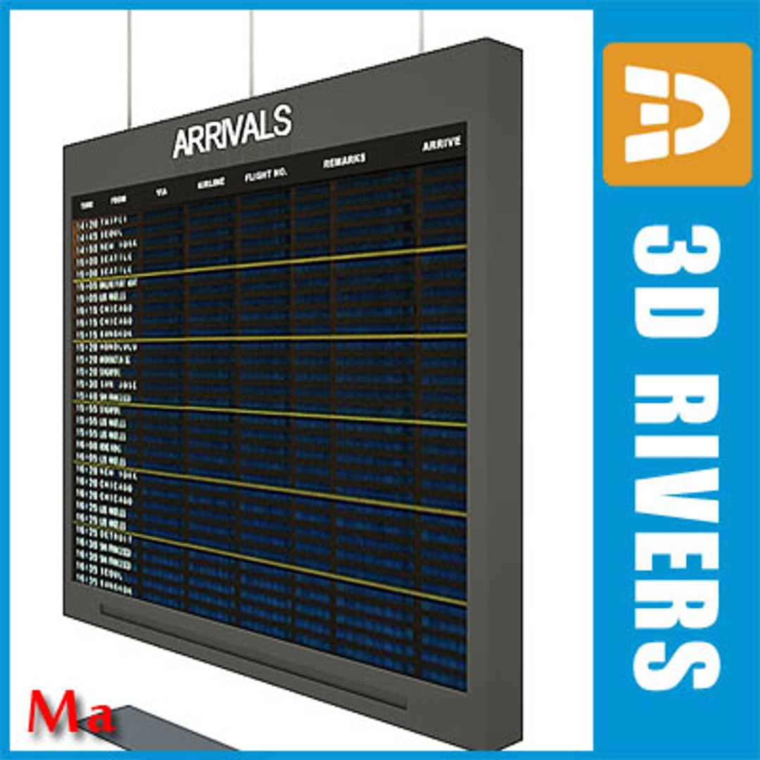 3d Arrival Indicator Board Airport