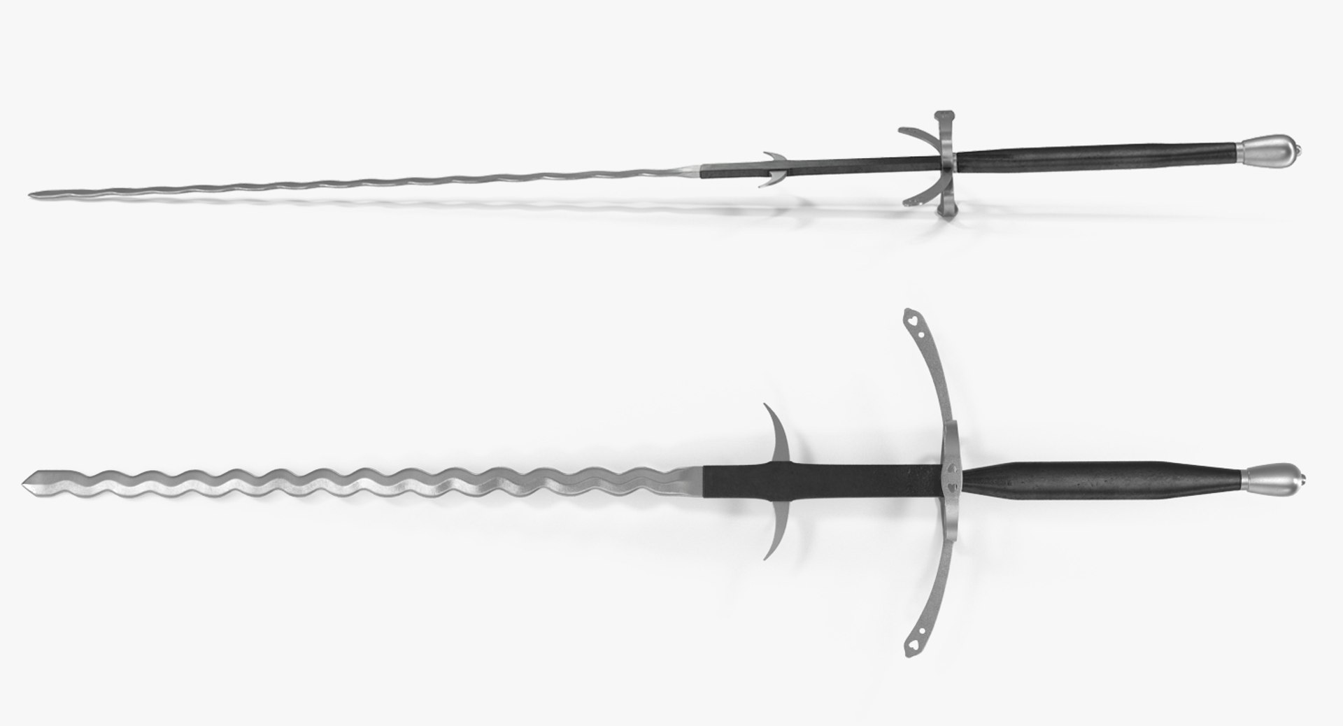 3d German Landsknecht Flamberge Sword Model