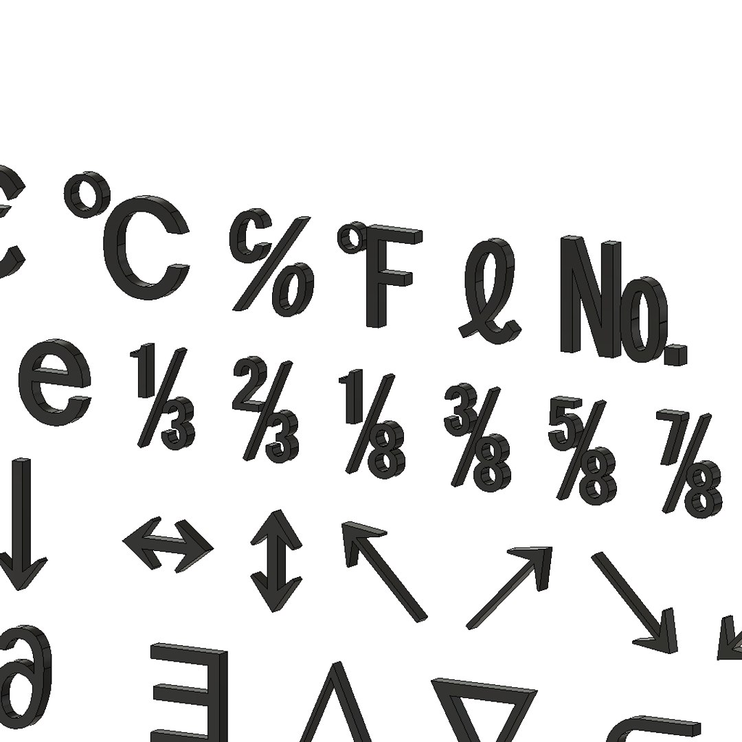 Symbols4 Ms Pgothic Font 3D Model - TurboSquid 1192733