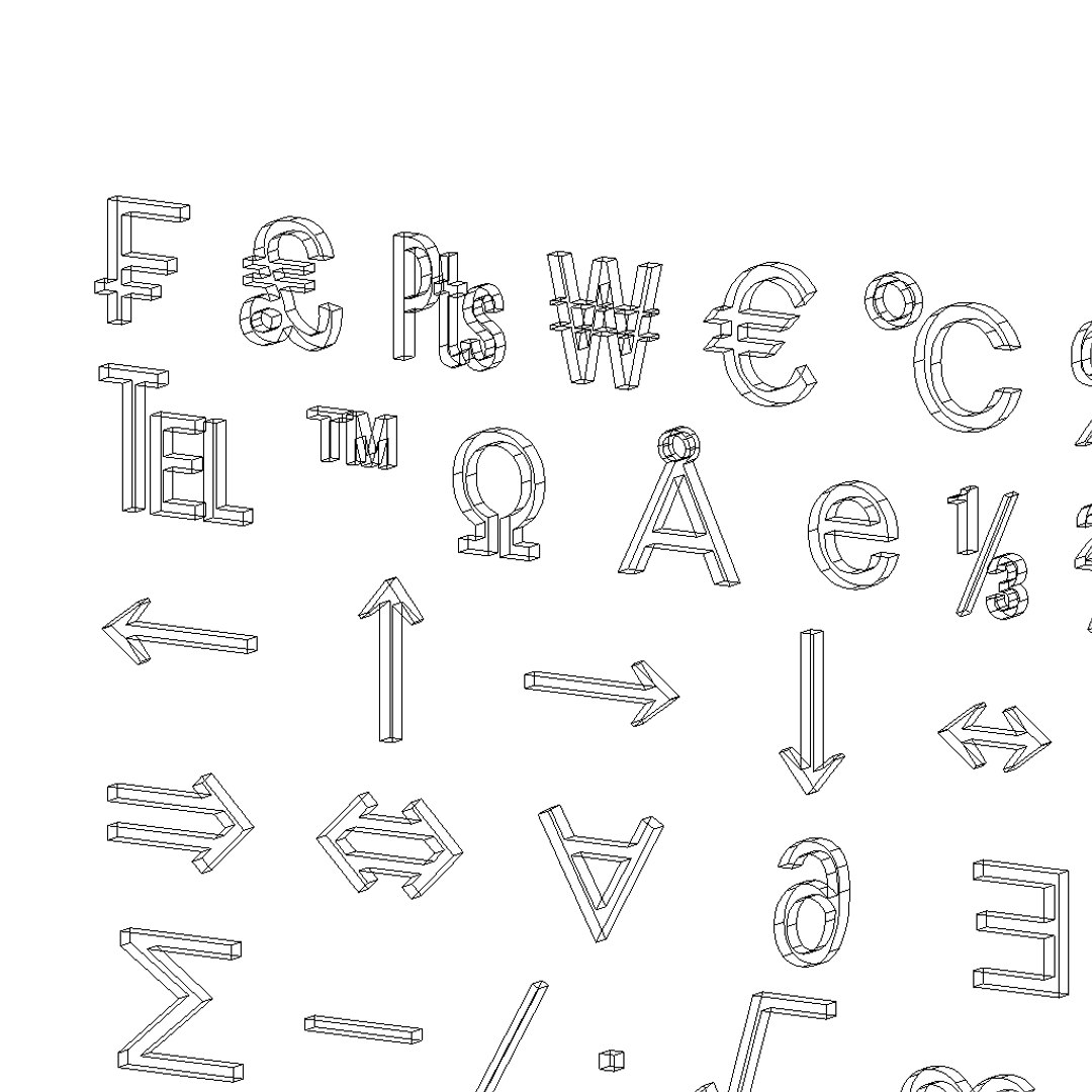 Symbols4 Ms Pgothic Font 3D Model - TurboSquid 1192733