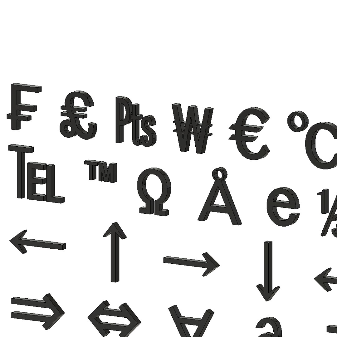 Symbols4 Ms Pgothic Font 3D Model - TurboSquid 1192733