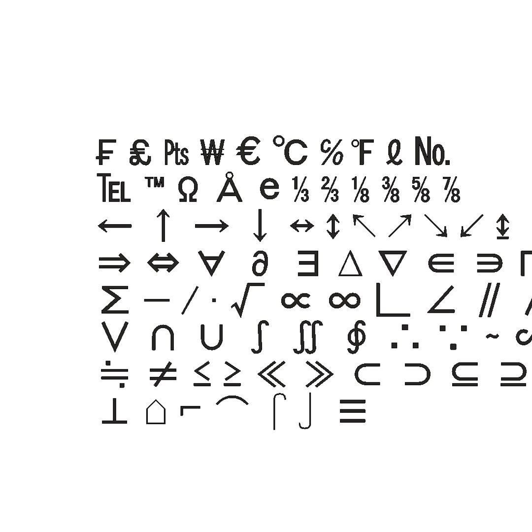 Symbols4 Ms Pgothic Font 3D Model - TurboSquid 1192733