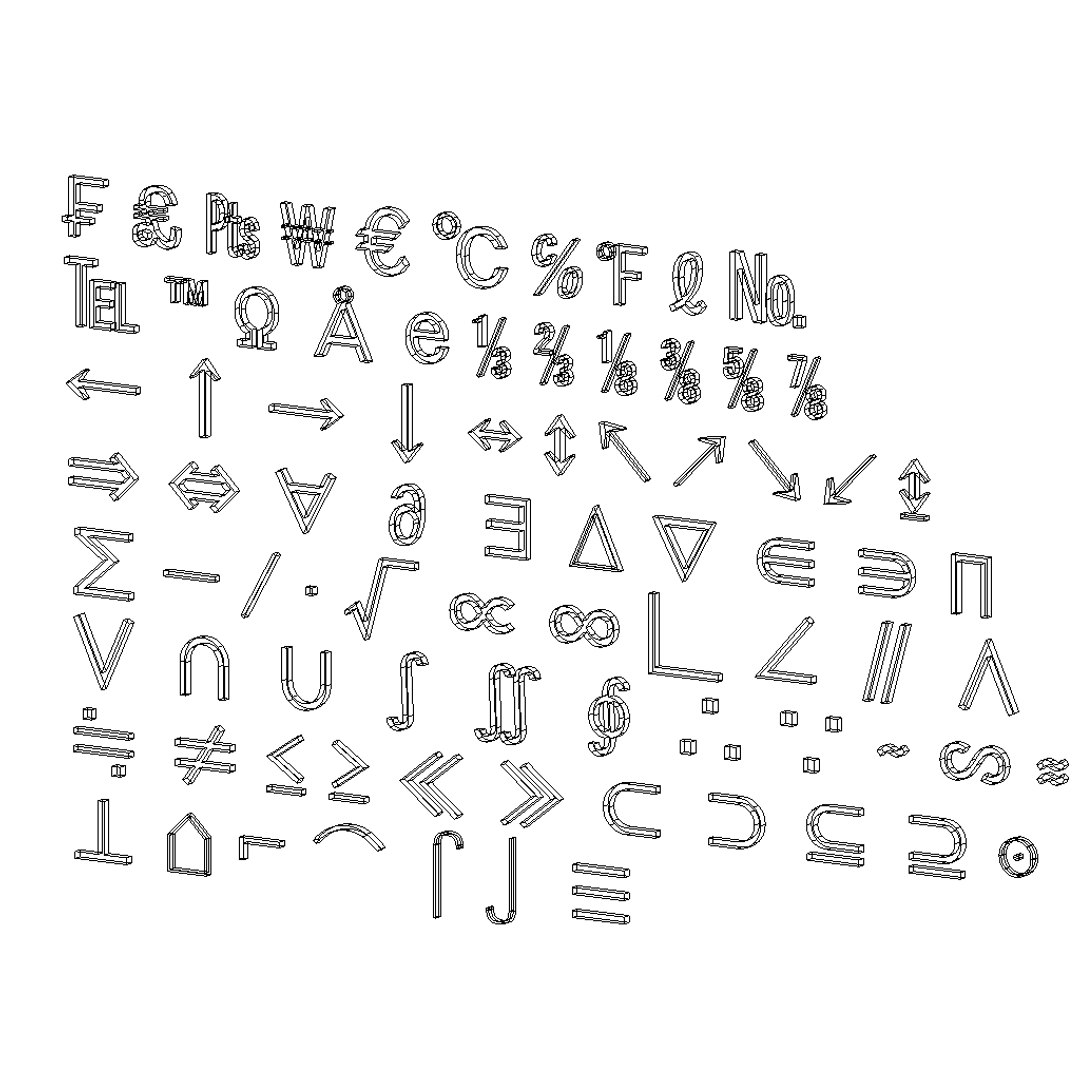 Symbols4 Ms Pgothic Font 3D Model - TurboSquid 1192733