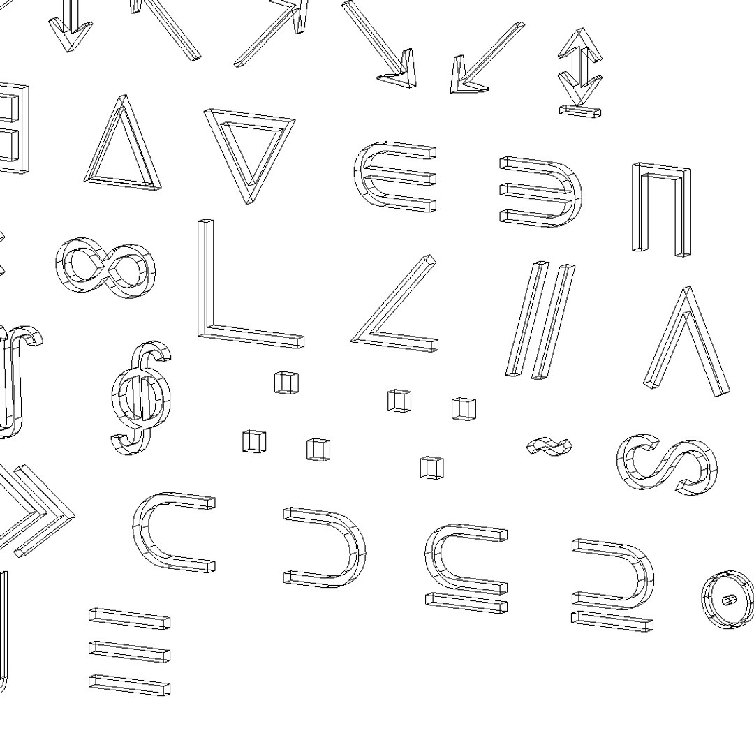 Symbols4 Ms Pgothic Font 3D Model - TurboSquid 1192733