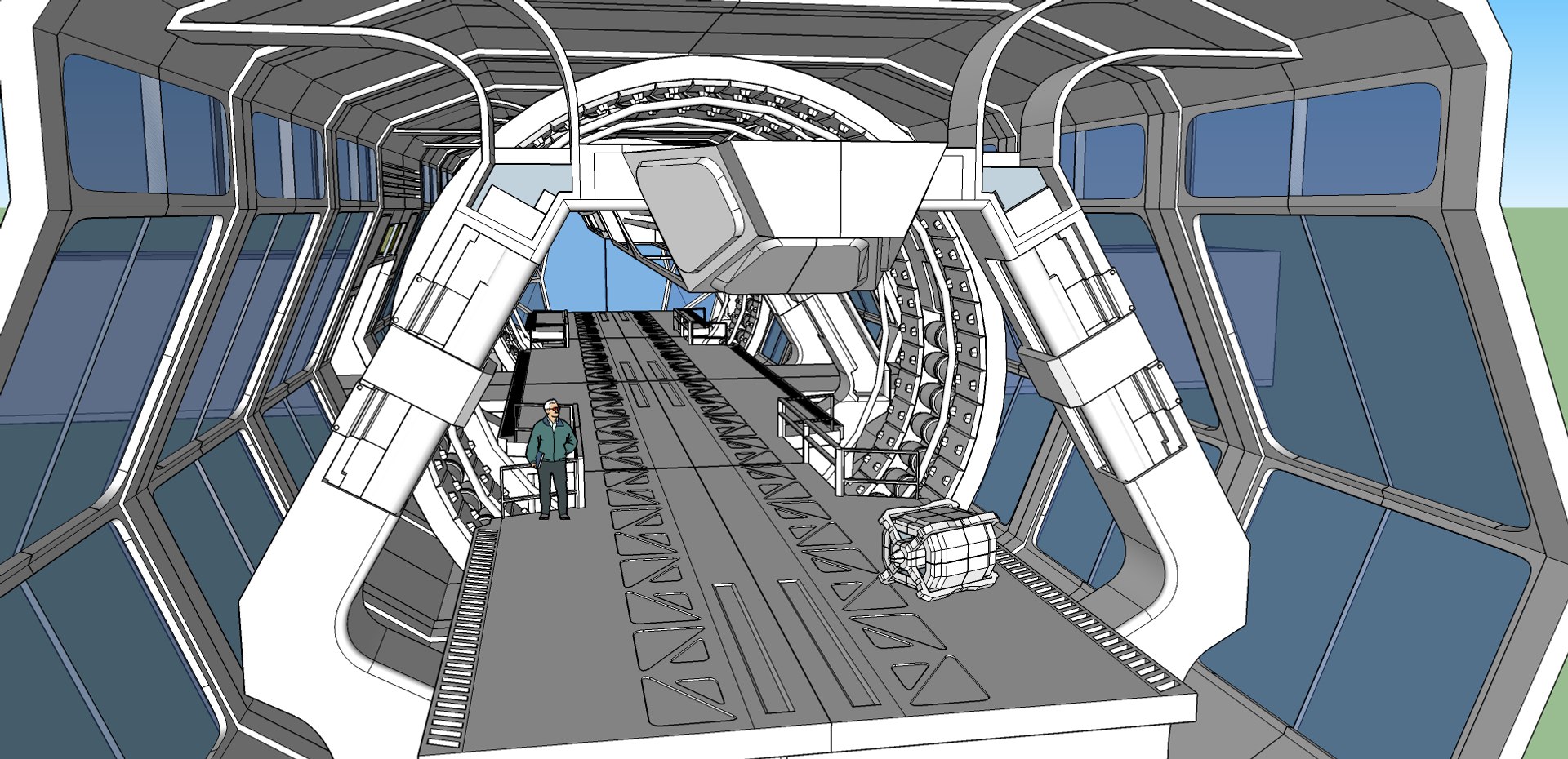 3d Model Hallway Ship Station