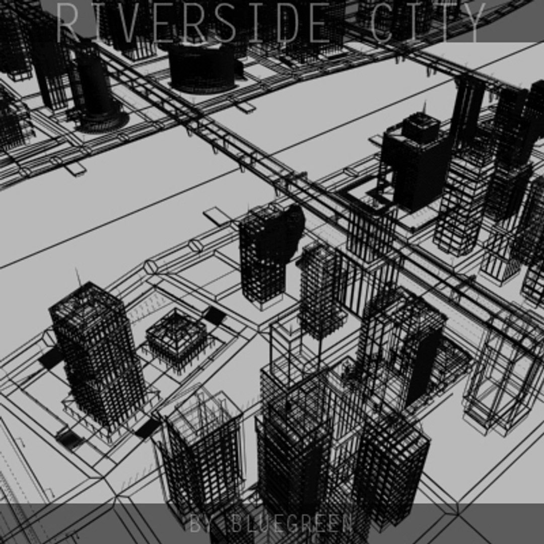 Definition City River 3d Model