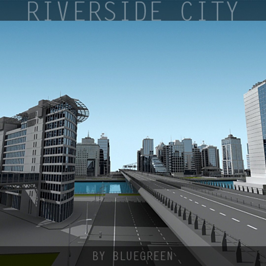 Definition City River 3d Model