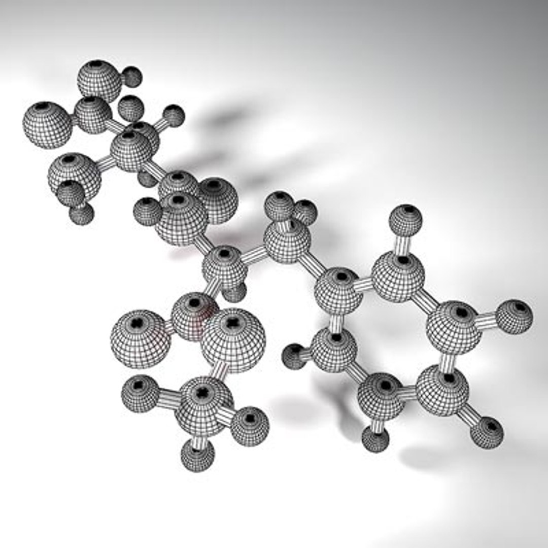 3d Model Aspartame Molecule Structure