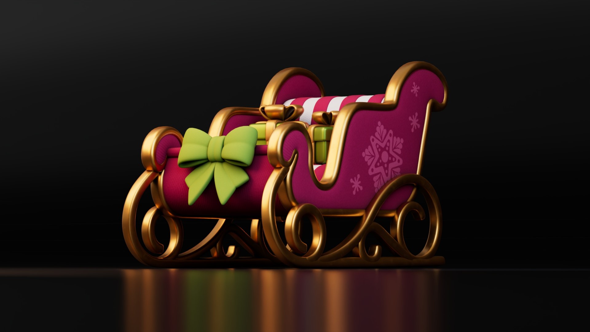 Free Christmas Sleigh 3D Model - TurboSquid 2497551