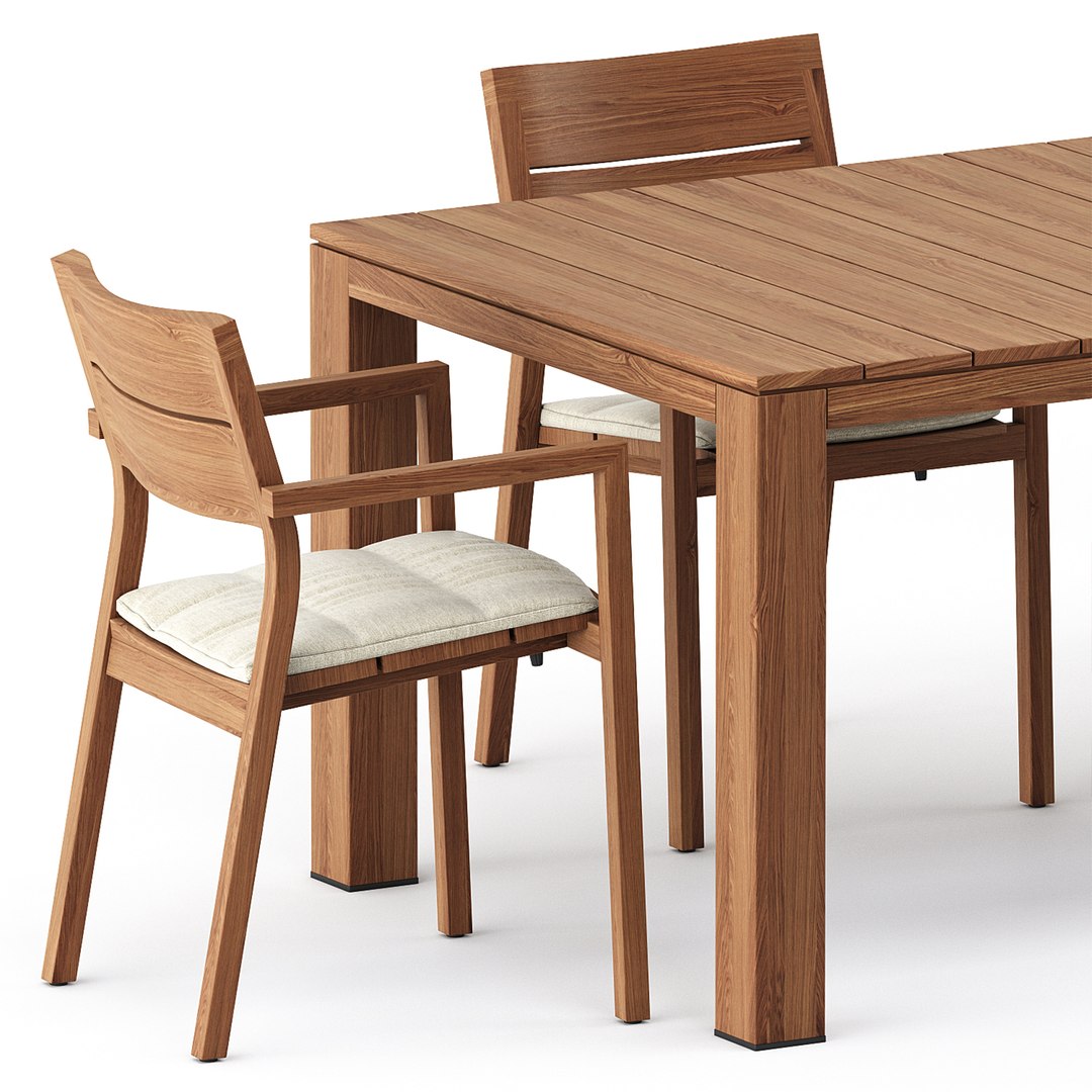 3D KOS Armchair And Kos Teak Table Model - TurboSquid 1800510