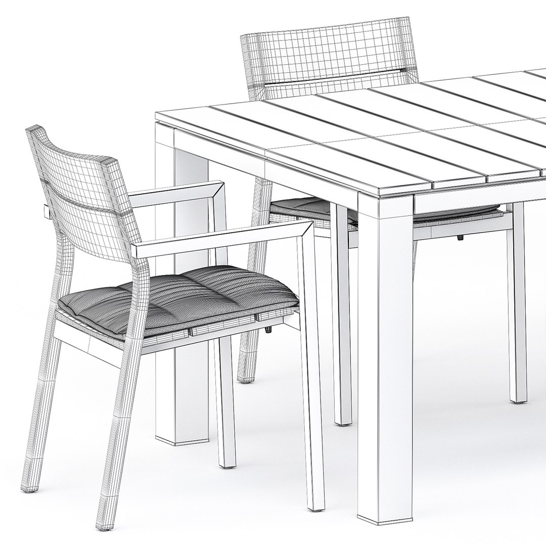 3D KOS Armchair And Kos Teak Table Model - TurboSquid 1800510