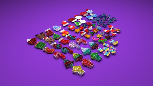 3D Mini Christmas Pop It Fidget Toys Set - TurboSquid 1819899
