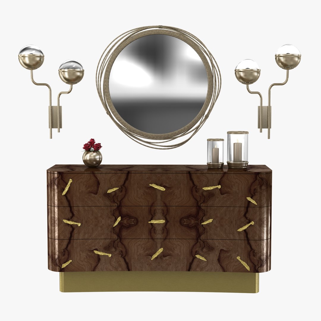 Brabbu Kayan Mirror Wall 3D Model - TurboSquid 1329254