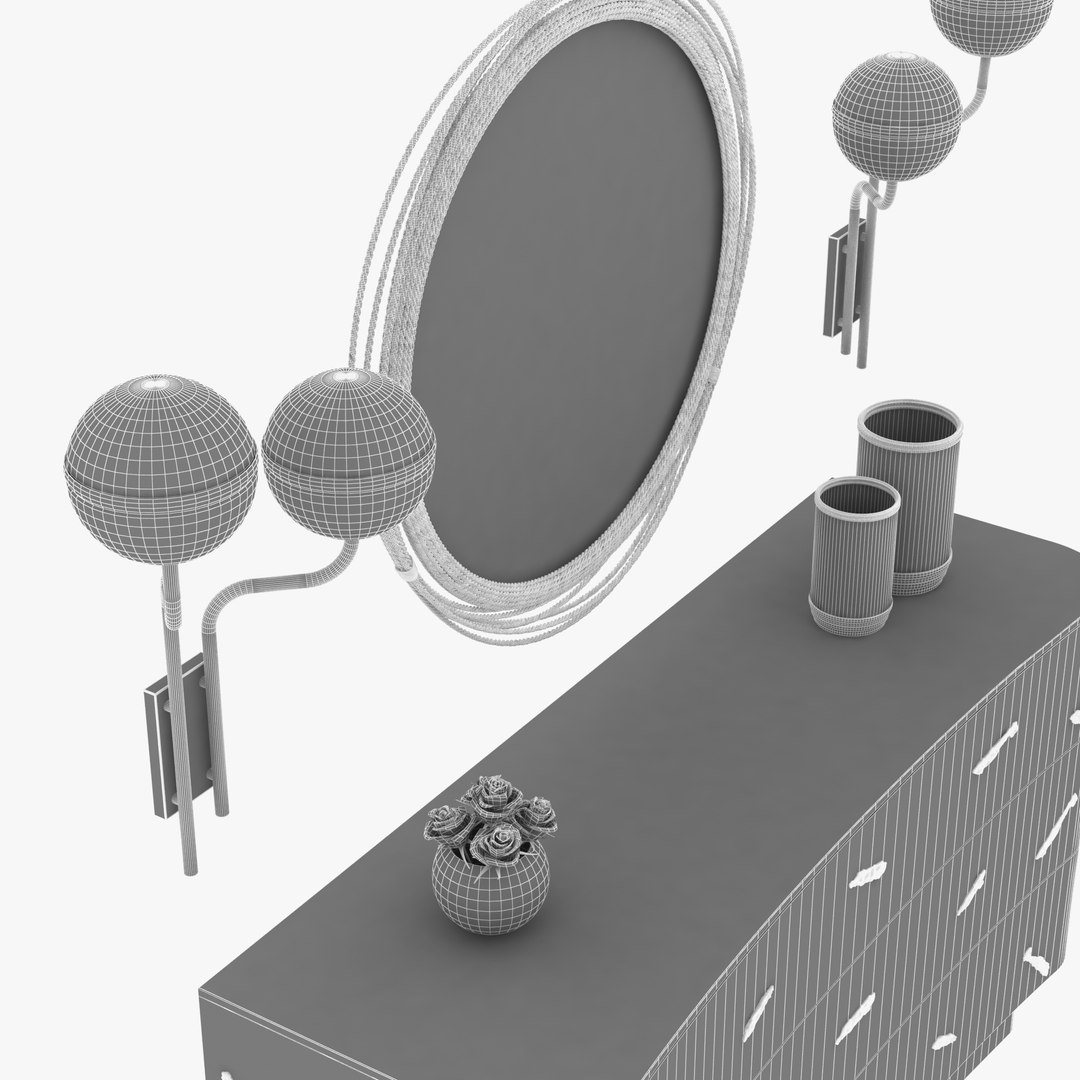 Brabbu Kayan Mirror Wall 3D Model - TurboSquid 1329254