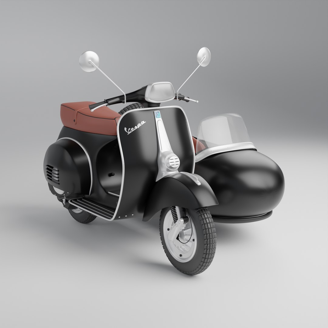 3D Vespa Sprint With Sidecar - TurboSquid 2077901