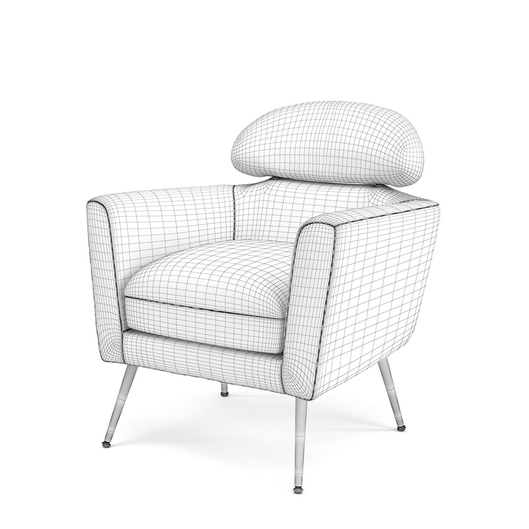 3D Model Tillie Upholstered Armchair - TurboSquid 2111883