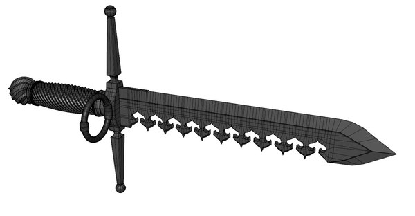 3D sword serrated model - TurboSquid 1633311
