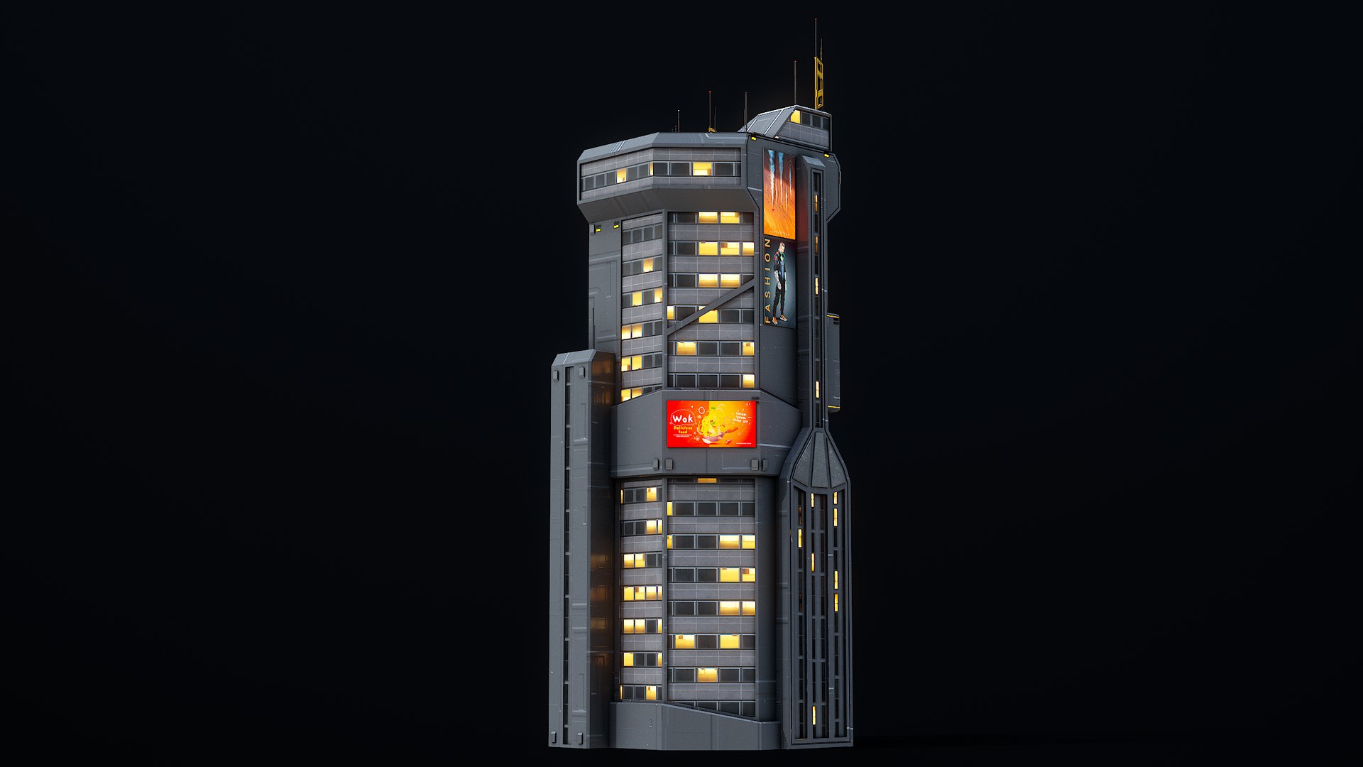 Sci-Fi Futuristic Building PBR 15 3D Model - TurboSquid 1911927