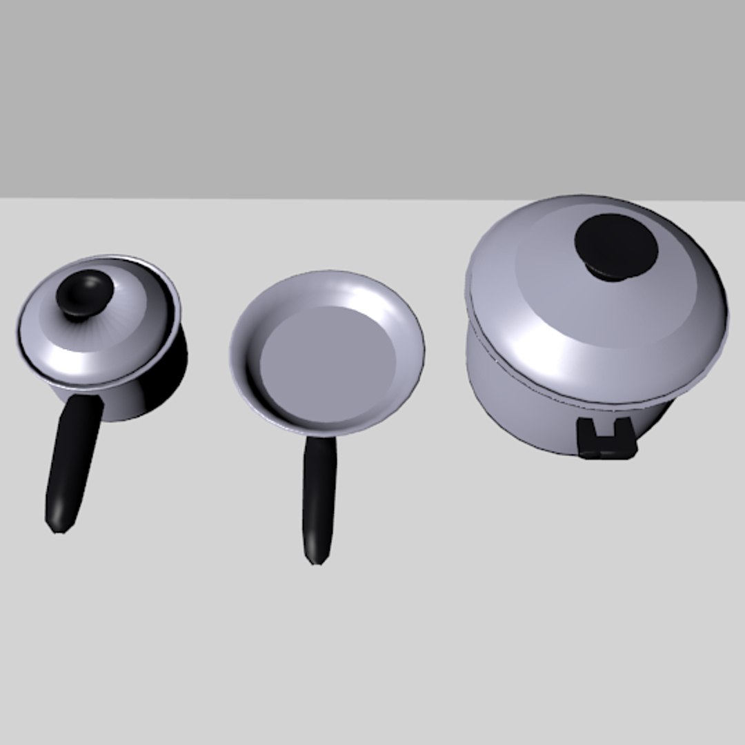 3d Obj Cooking Pans