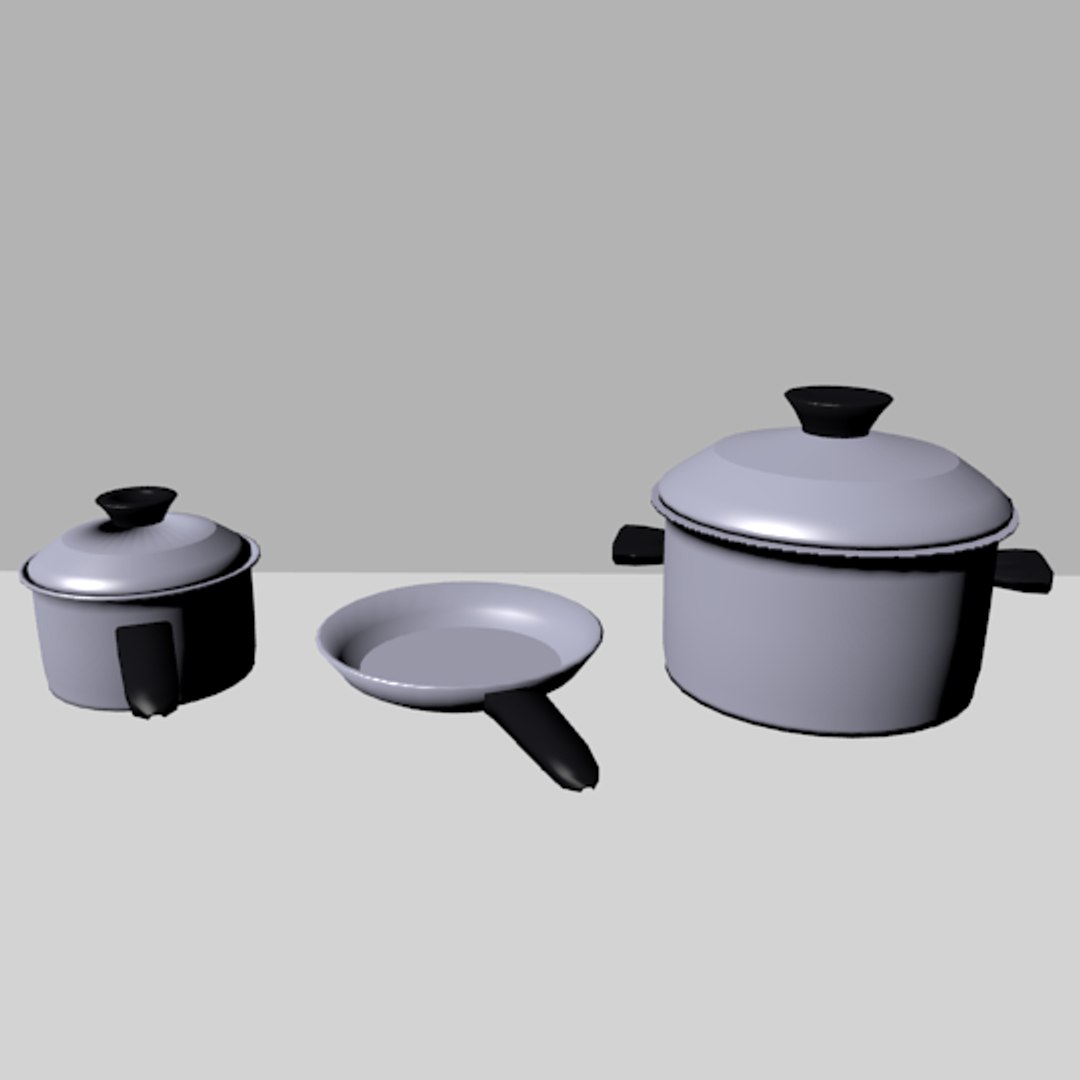 3d Obj Cooking Pans