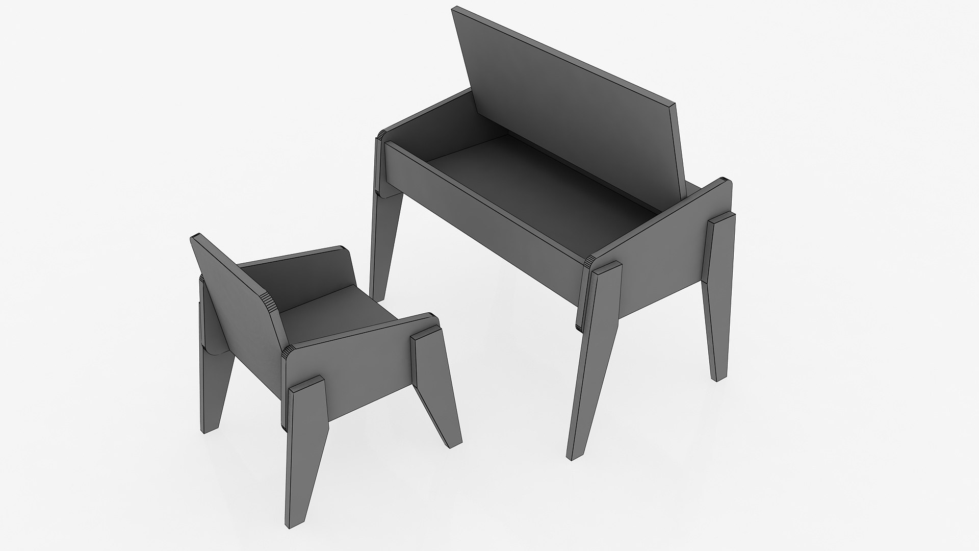 3D Table Chair Cnc Model - TurboSquid 1678755