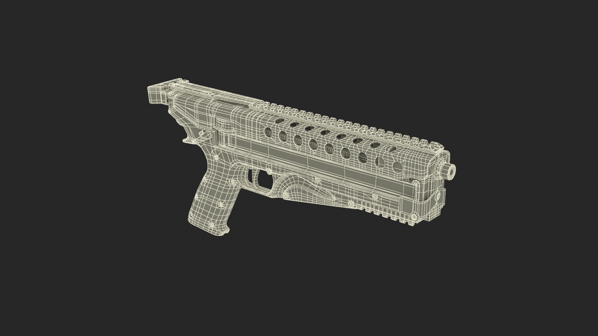 Futuristic Rapid Fire Pistol Grey 3D Model - TurboSquid 2215404