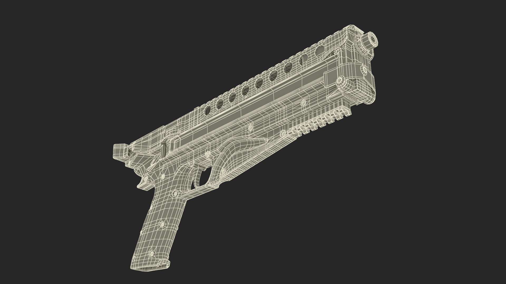 Futuristic Rapid Fire Pistol Grey 3D Model - TurboSquid 2215404