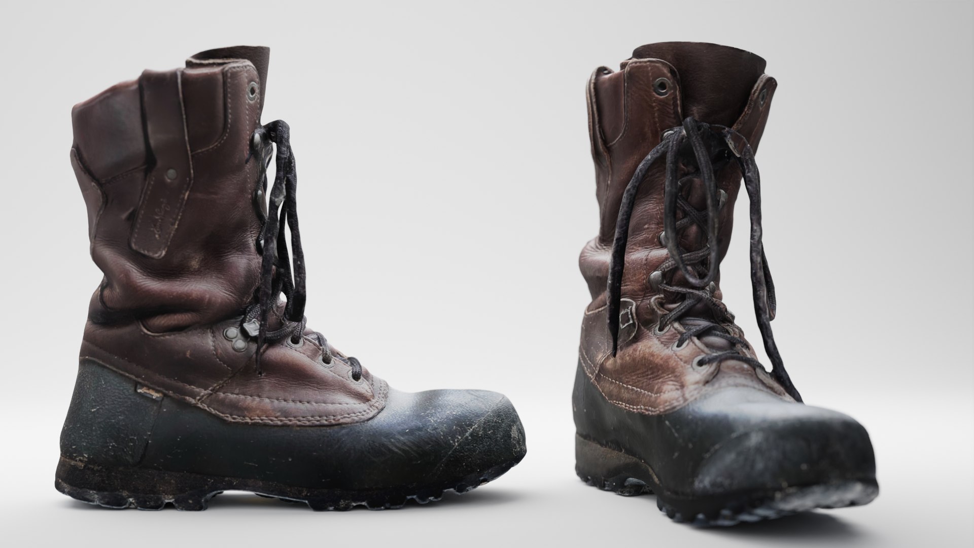 3D Worn-Down Boots - Retopologized Photogrammetry For Film Model ...