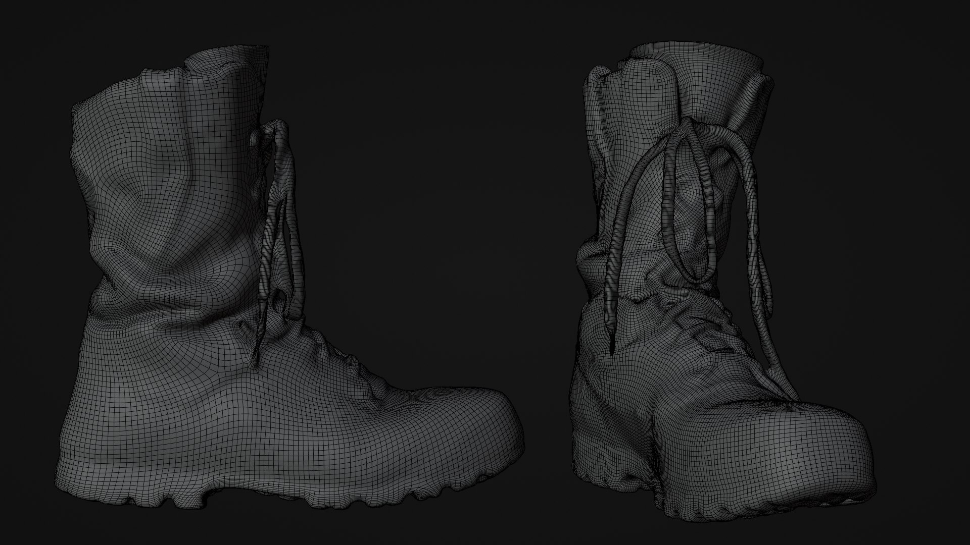 3D Worn-Down Boots - Retopologized Photogrammetry For Film Model ...