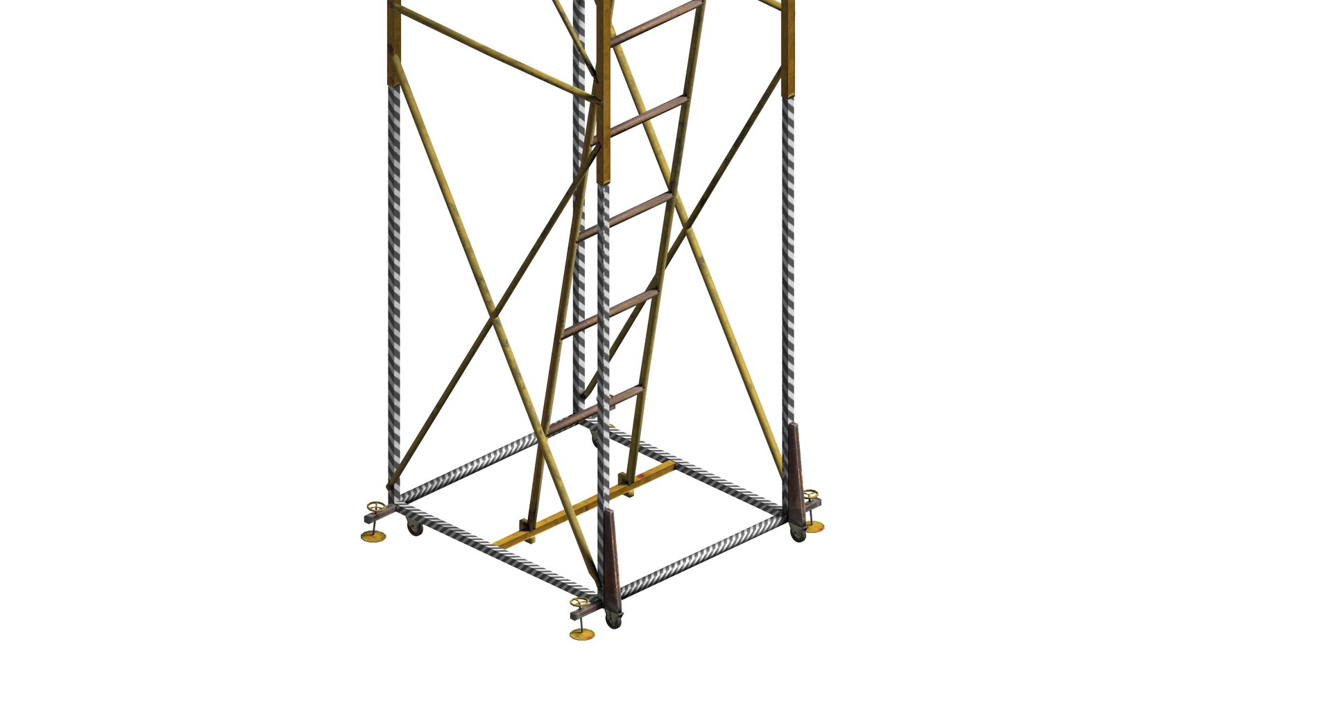 Yellow Metal Wheeled Platform Model - TurboSquid 2068326