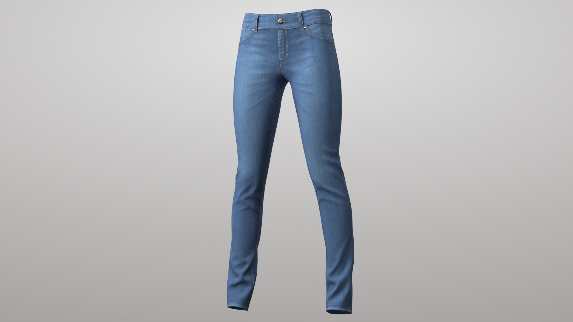 3D Jeans Female Blue PBR - TurboSquid 1960803