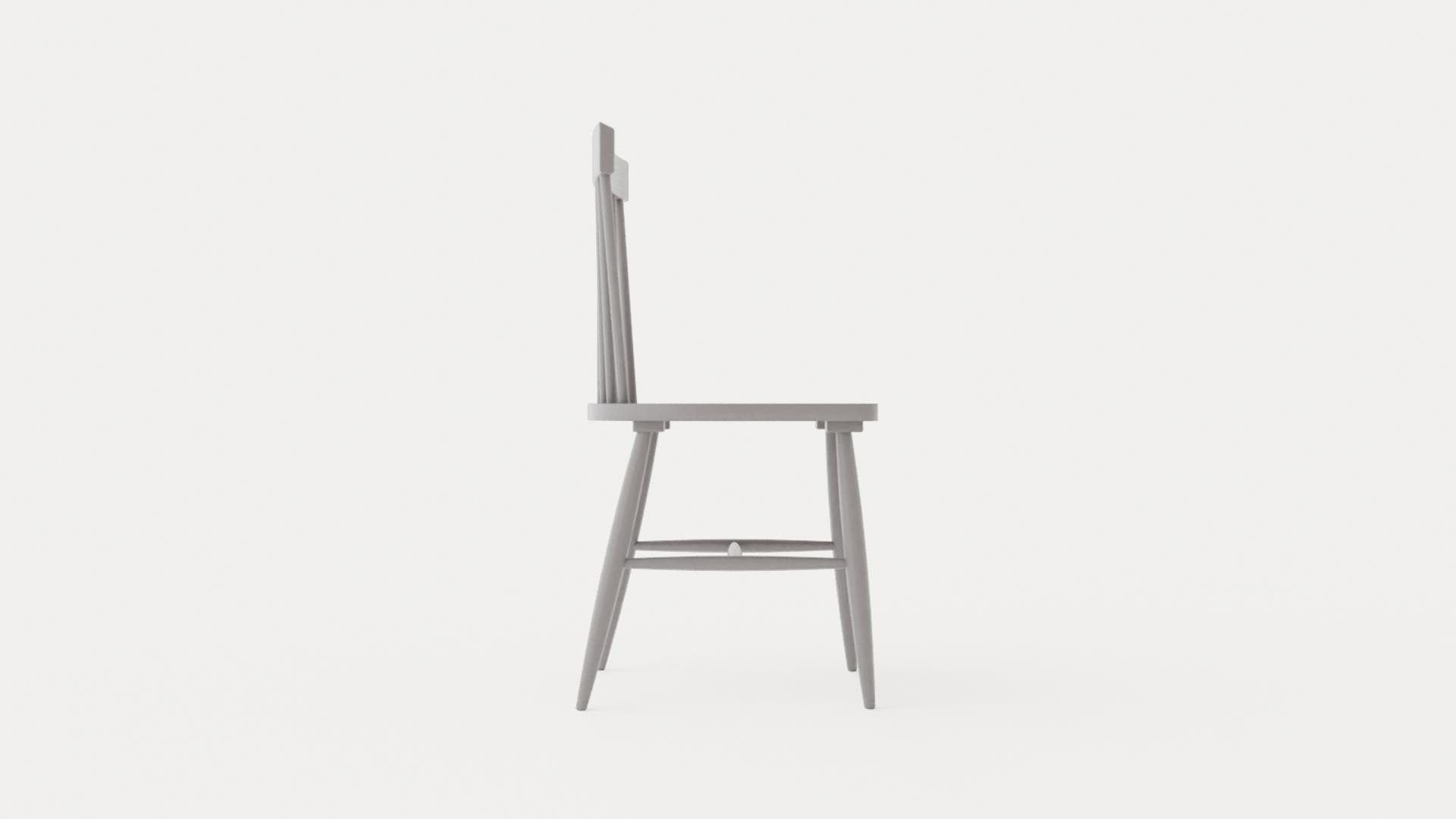 3D Wood H17 Spindle Chair Grey Model - TurboSquid 2250142