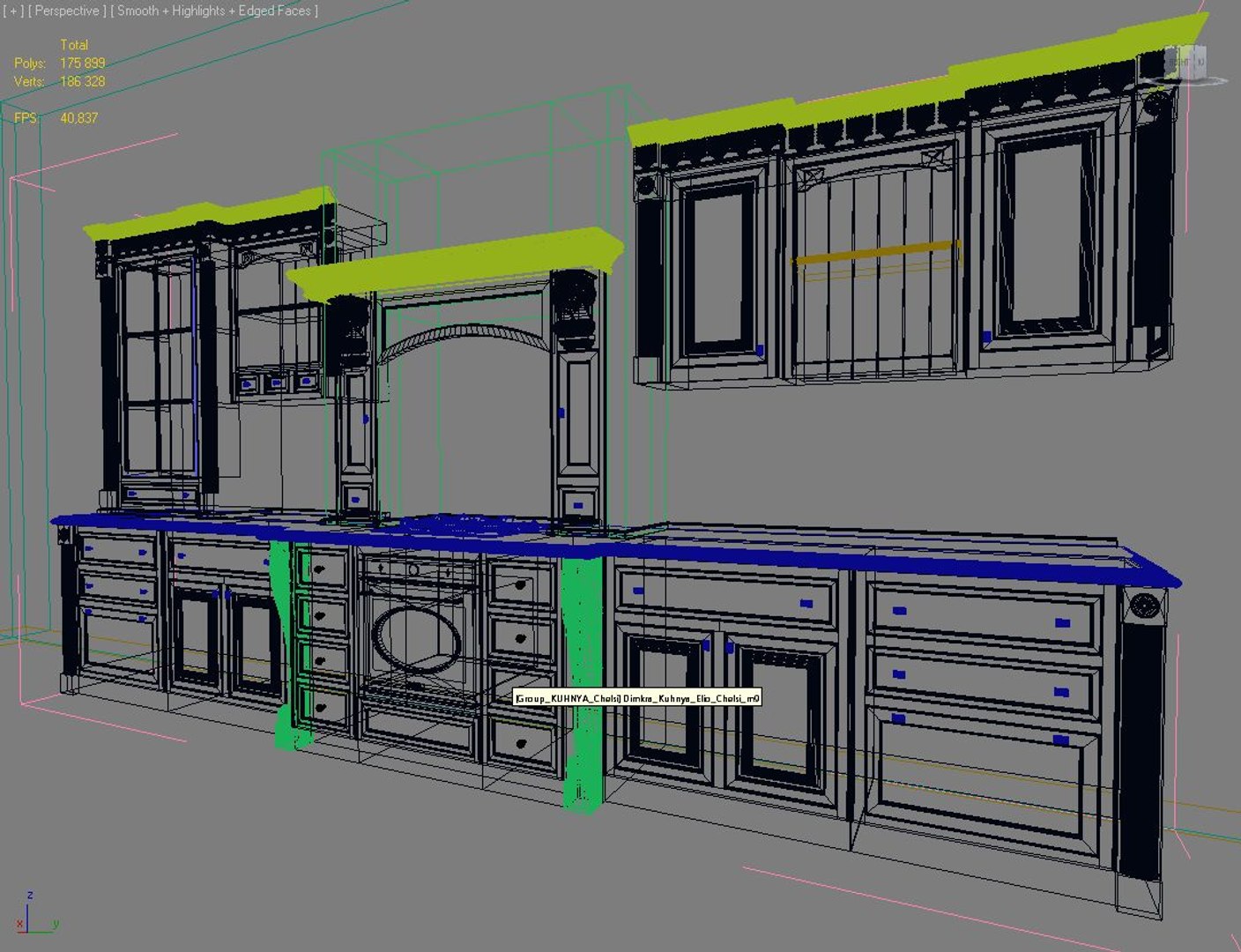 classic kitchen design 3d model