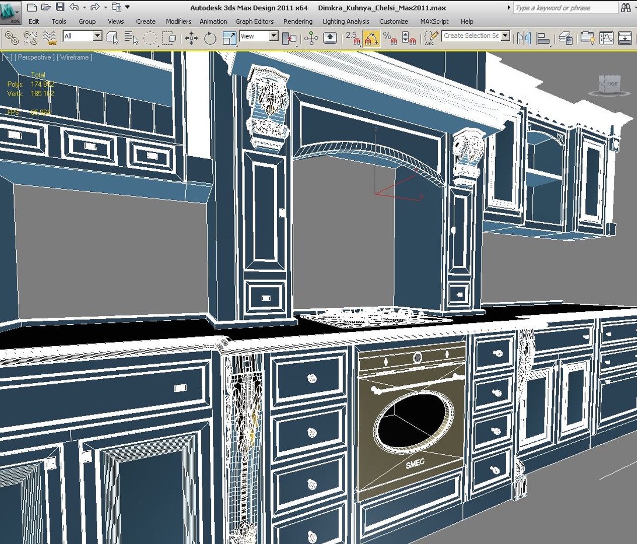 classic kitchen design 3d model